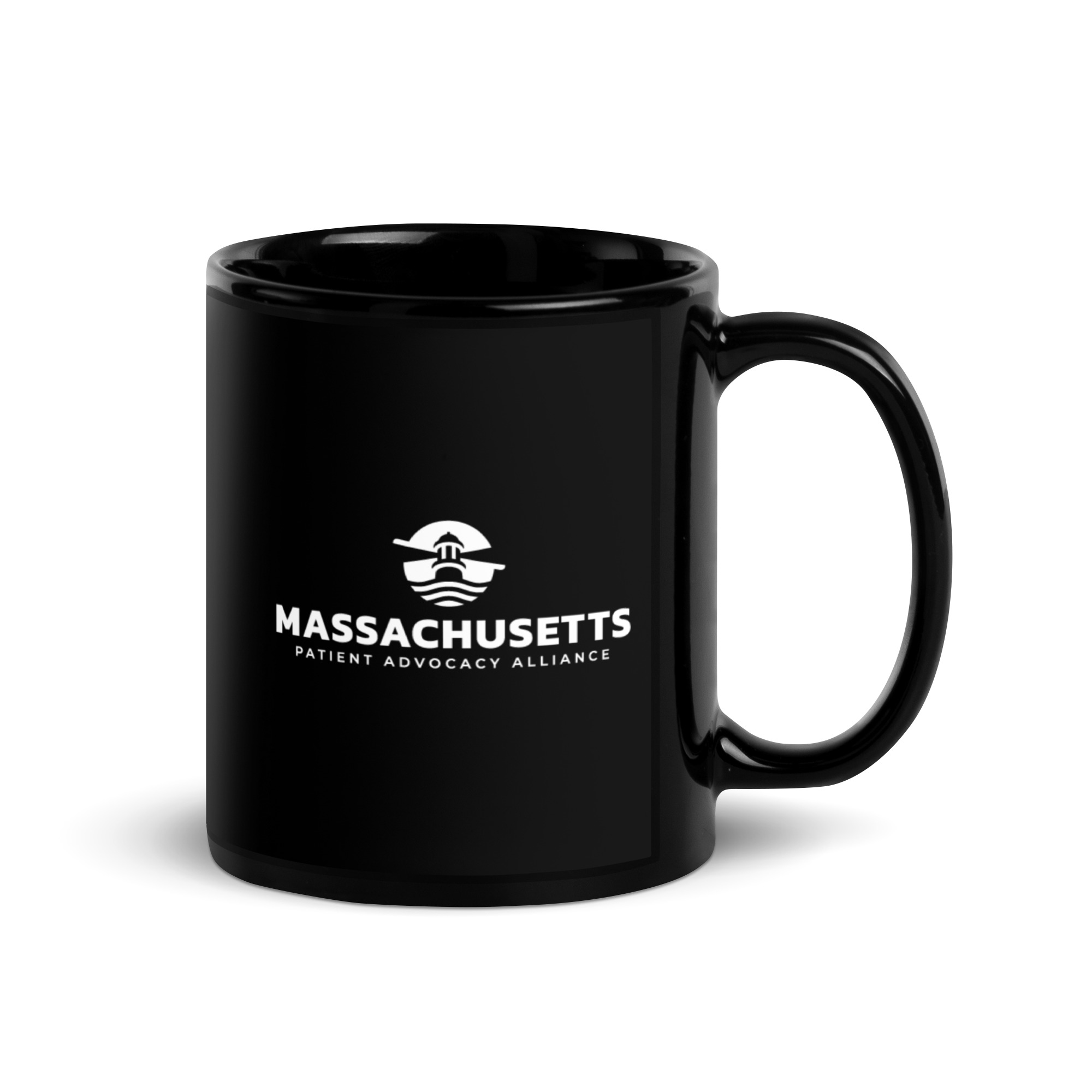 MPAA Logo Black Glossy Mug - Mass Patients Shop